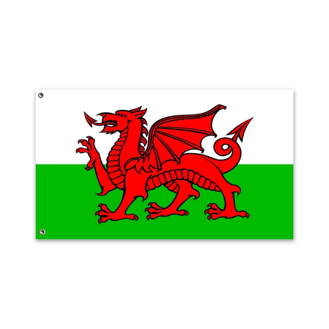 Flag of Wales (Y Ddraig Goch or the Red Dragon) - Etsy