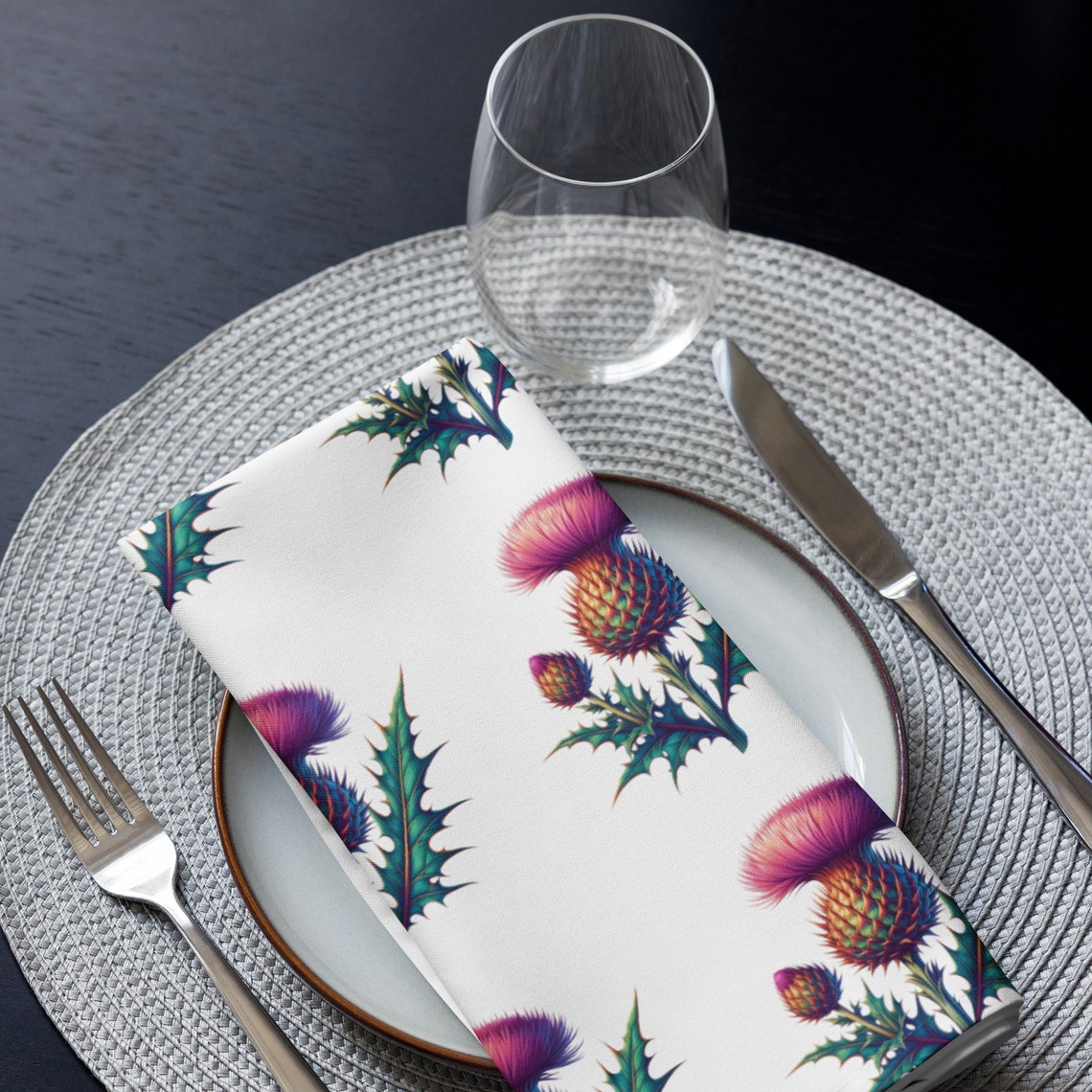Scottish Thistle Cloth Napkin Set - Etsy