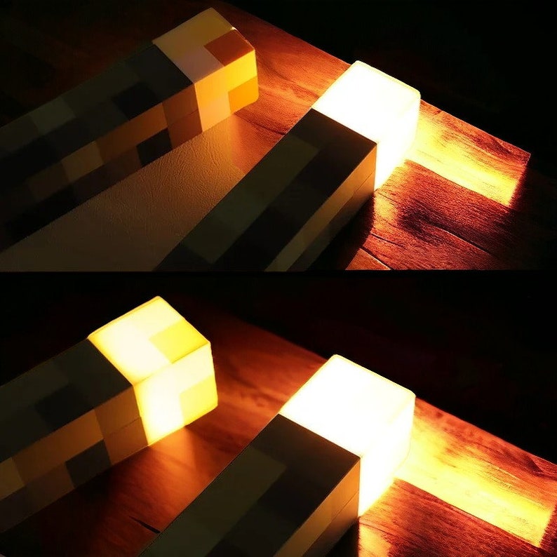 Decorative Minecraft LED Torch Lamp Ideal Night Light for Bedrooms the ...