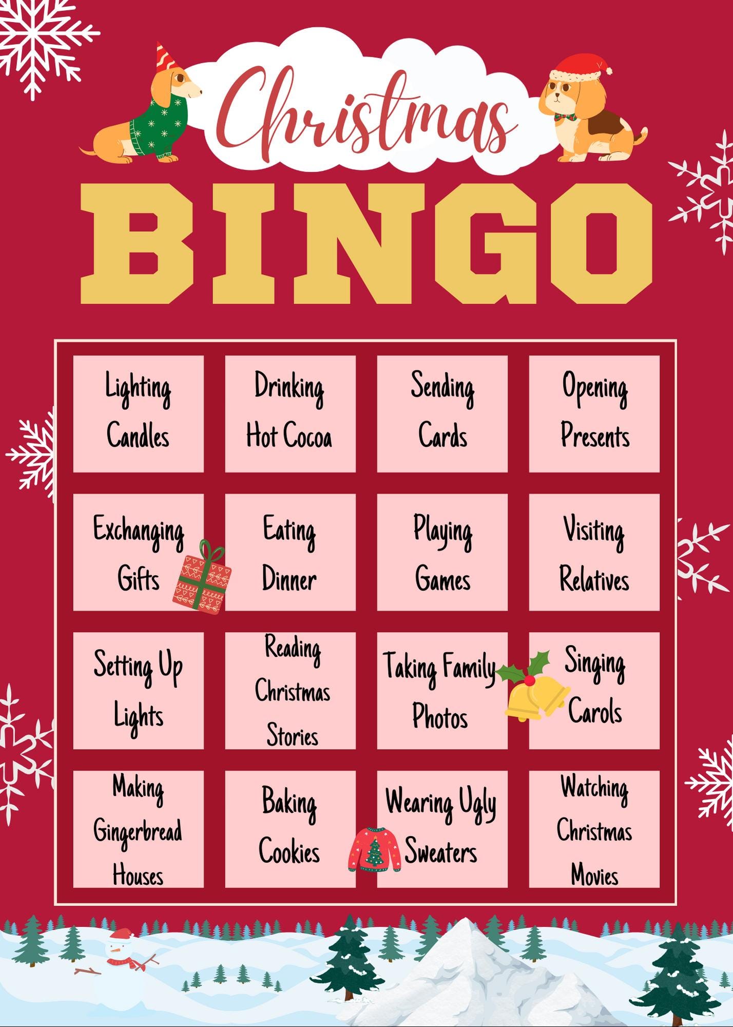 Christmas Bingo Family Activities - Etsy Canada