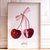Cherry Wall Art Print, Printable Feminine Poster, Cherries Poster Soft ...