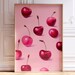 Cherry Wall Art Print, Printable Feminine Poster, Cherries Poster Soft ...