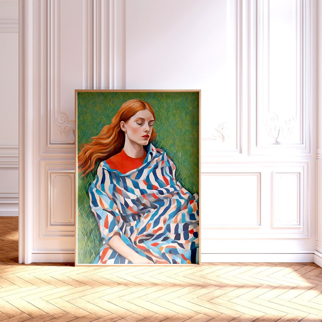Sleeping Read Head Woman Art Print Female Poster London Print, Abstract ...