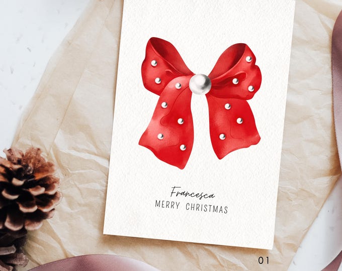 5x Christmas Watercolour Cards, Winter Holidays Card Set, Christmas ...