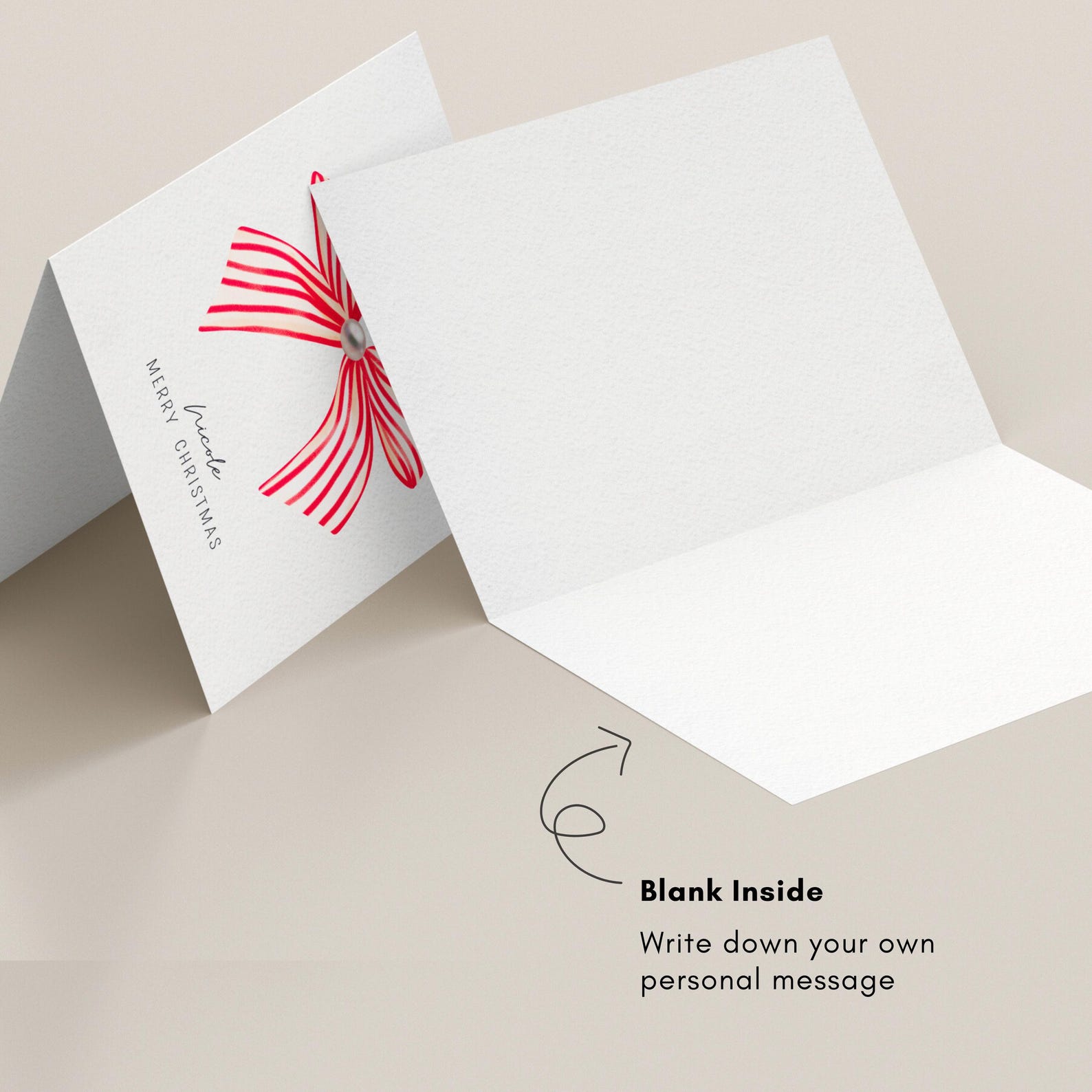 Christmas Custom Name Watercolour Cards Set of 4 or Buy Single, Winter ...