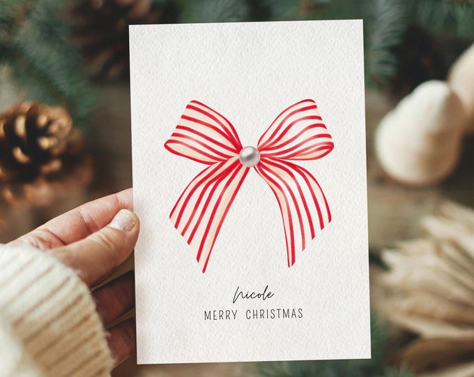 5x Christmas Watercolour Cards, Winter Holidays Card Set, Christmas ...