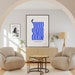 Linear Wavy Yves Klein Poster, Electric Blue Klif Minimal Print, Mid ...