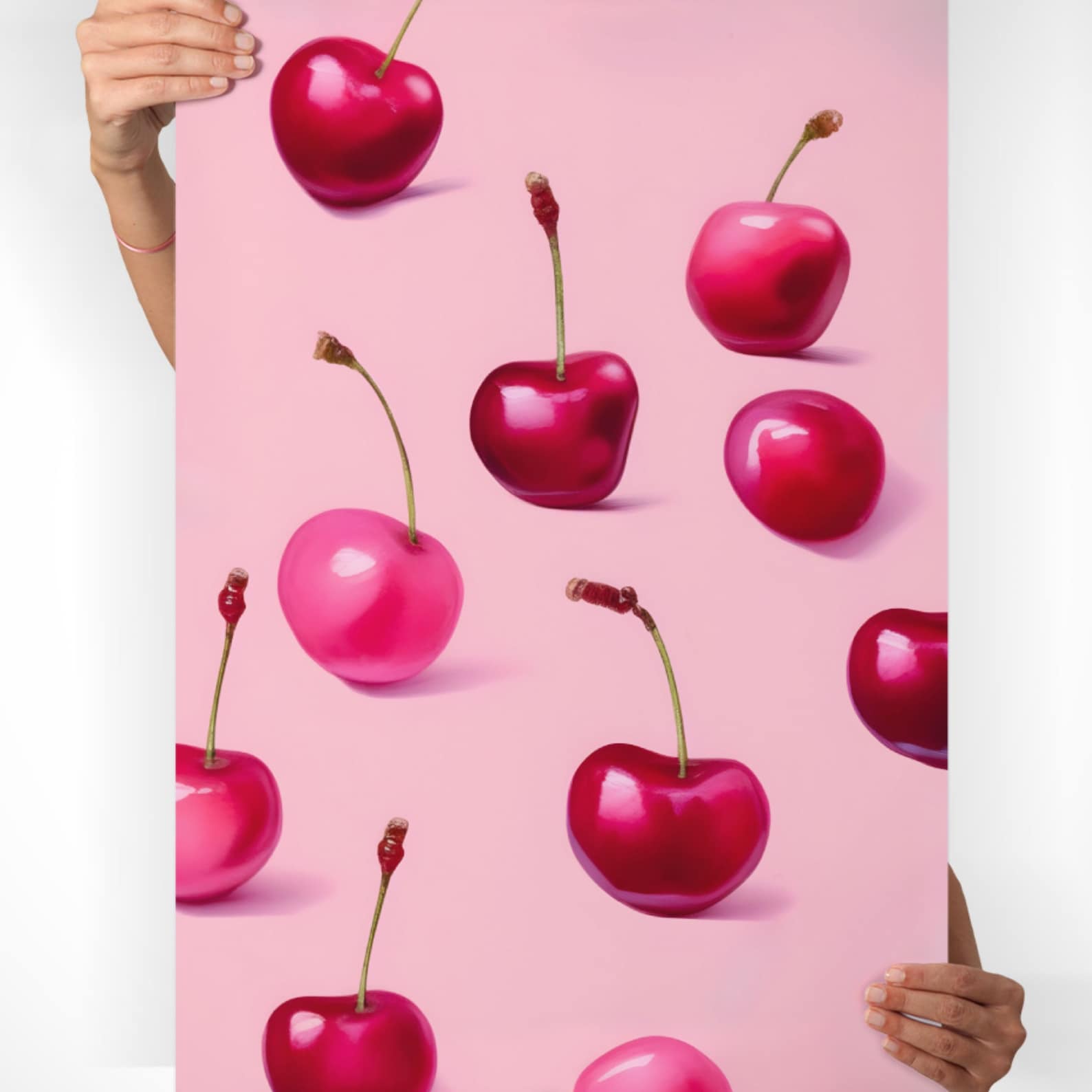 Cherry Wall Art Print, Printable Feminine Poster, Cherries Poster Soft ...