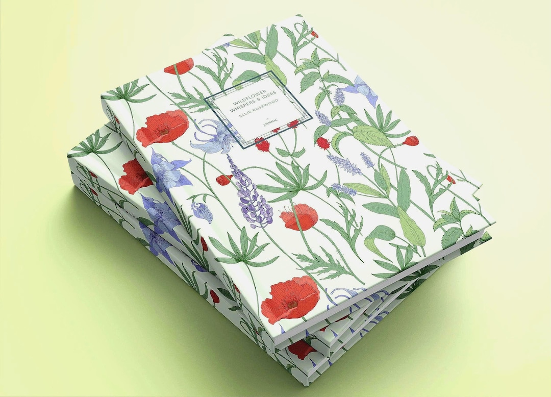 Wildflowers & Herbs Journal, Poppy Floral Notebook A5 A4, Cottagecore ...