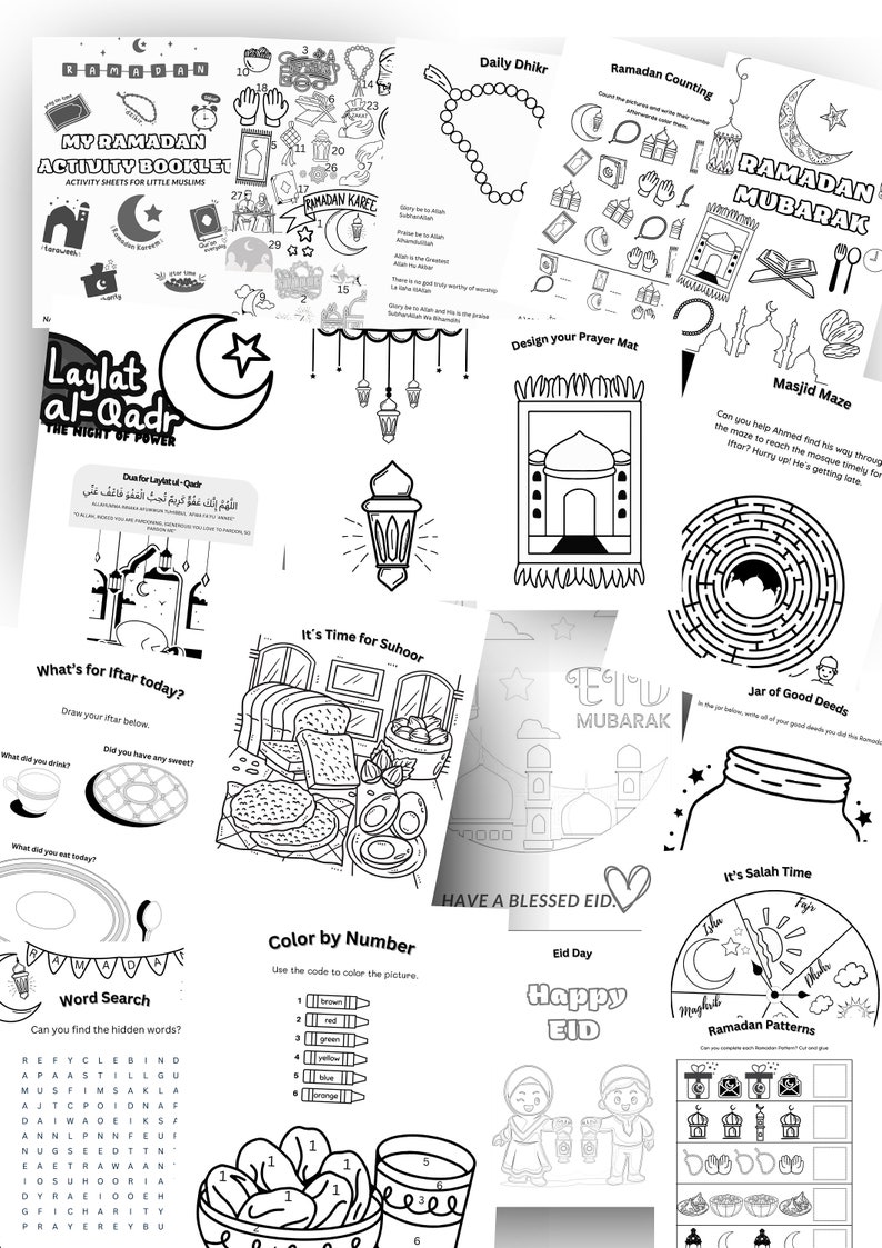 Ramadan and Eid Activity Booklet for Kids | 32 Pages | A4 |islamic ...