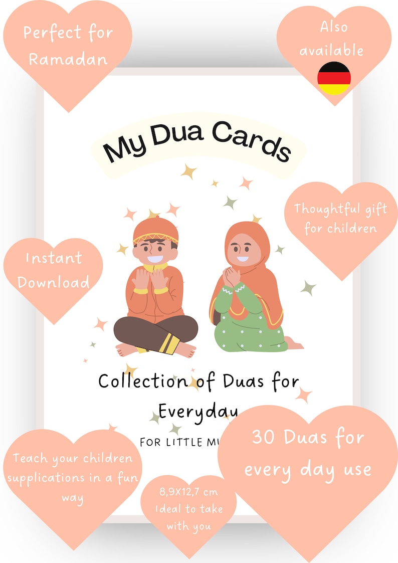 Islamic Dua Cards for Children | Printable Supplications (PDF) - Etsy