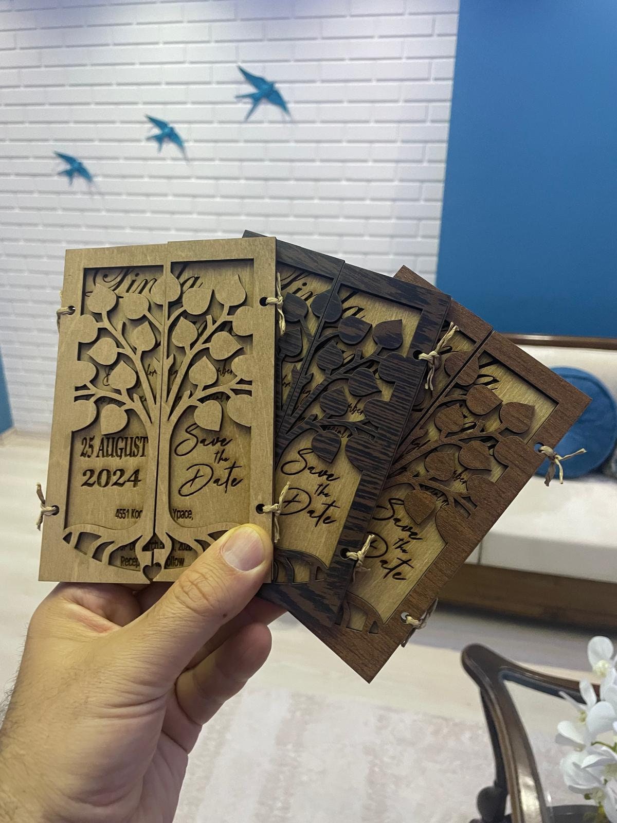 Rustic Wedding Invitations Wooden Invitation Set Tropical Wooden ...