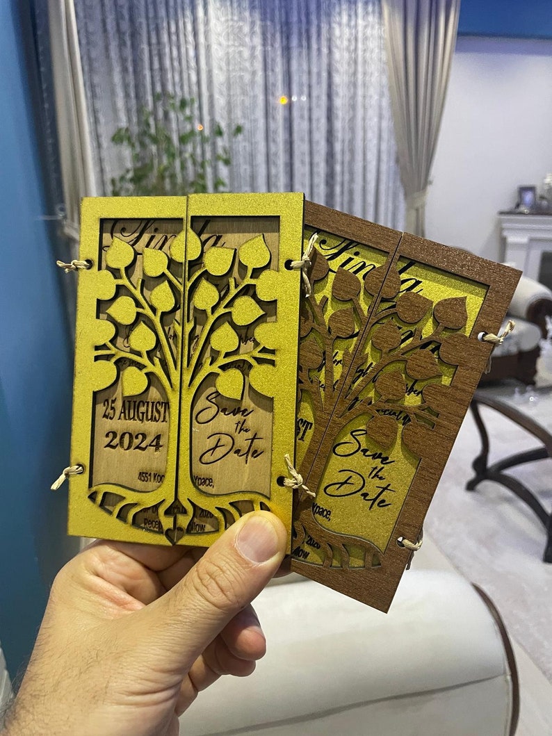 Rustic Wedding Invitations Wooden Invitation Set Tropical Wooden ...