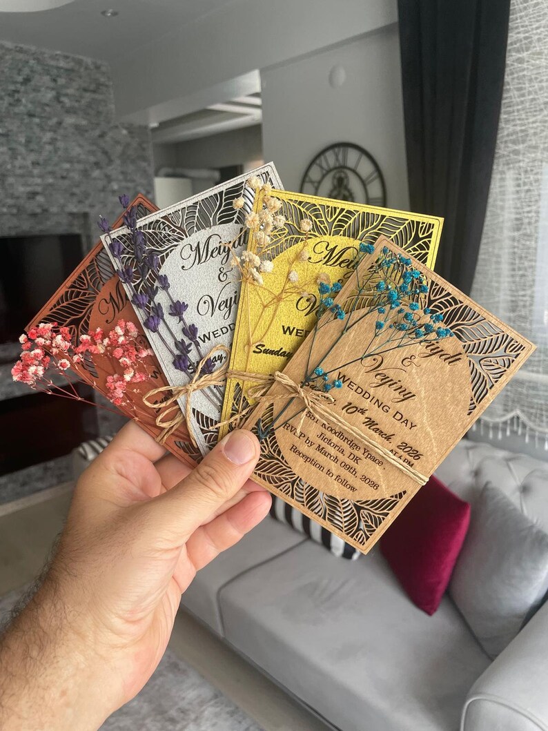 Personalized Wooden Invitation Wooden Invitation Tropical Wooden ...