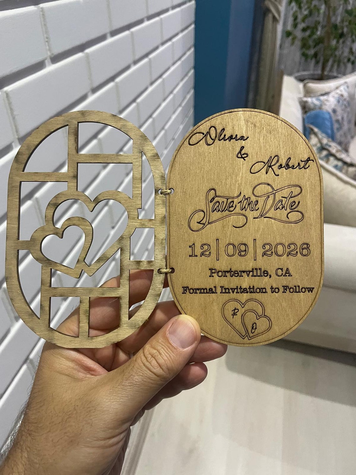 Personalized Wooden Invitation Wooden Invitation Tropical Wooden ...