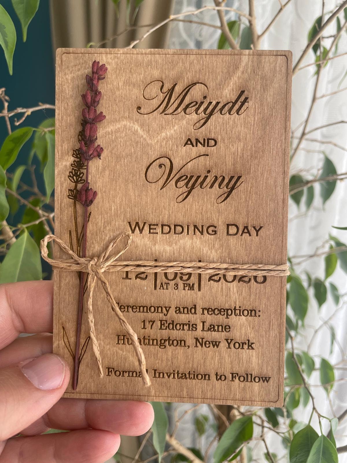 Personalized Wooden Invitation Wooden Invitation Tropical Wooden ...