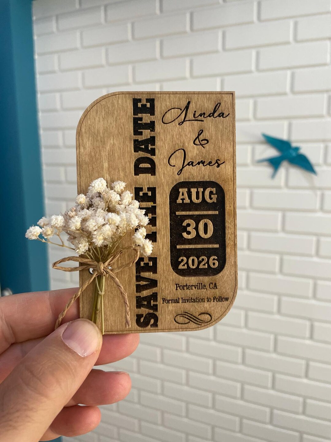 Personalized Wooden Invitation Wooden Invitation Tropical Wooden ...