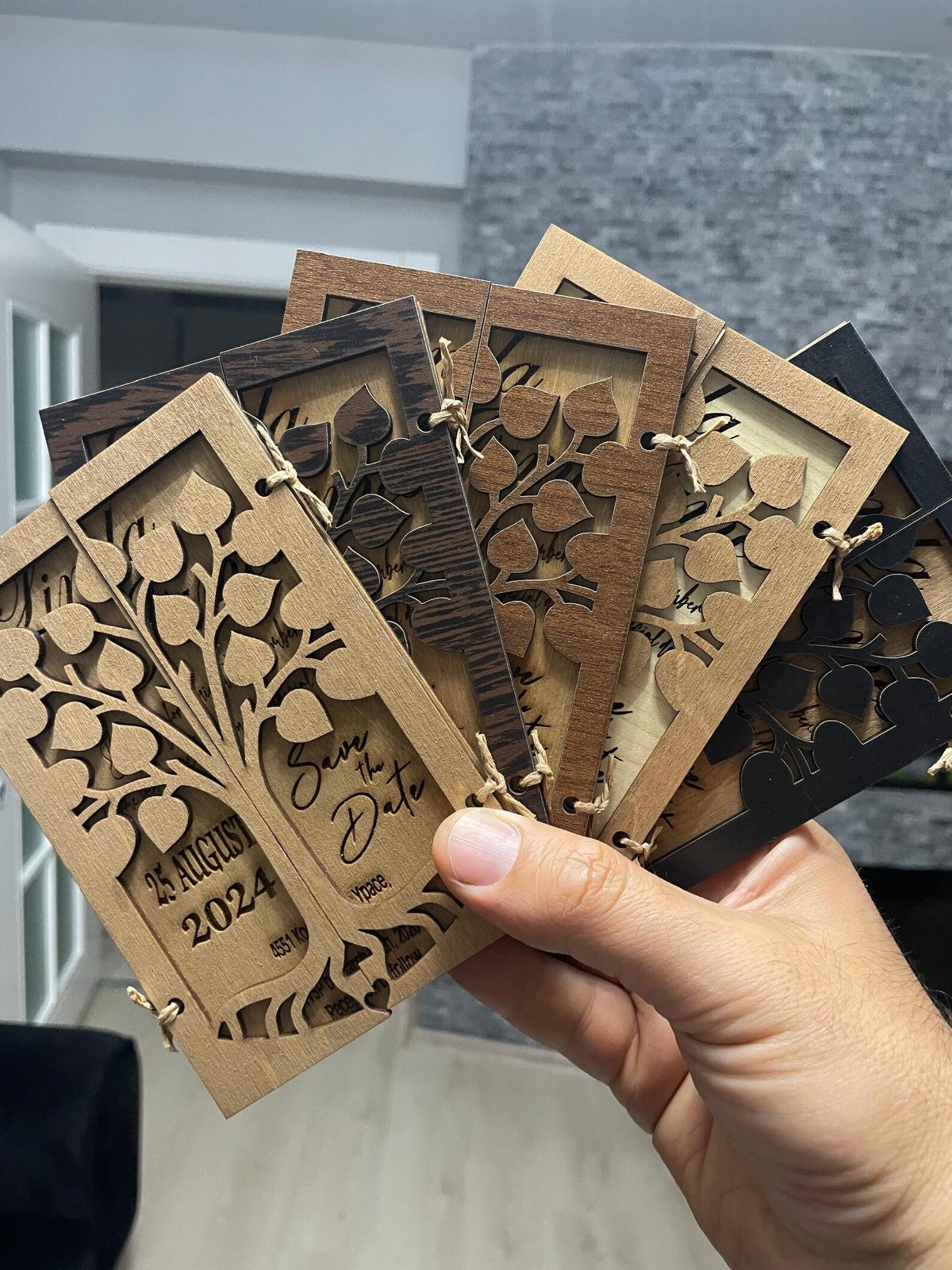 Rustic Wedding Invitations Wooden Invitation Set Tropical Wooden ...