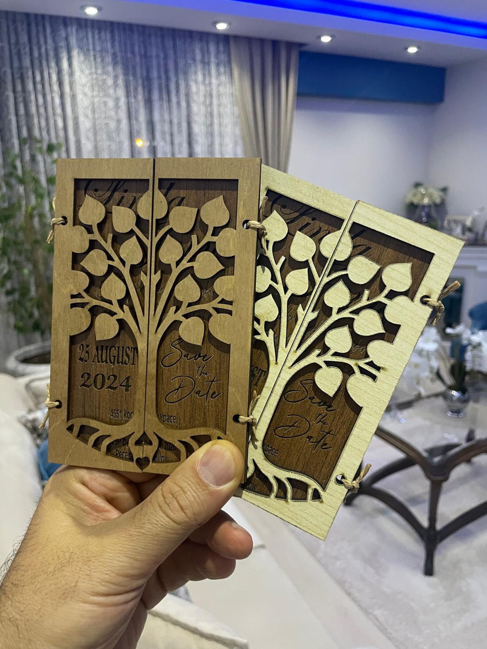 Rustic Wedding Invitations Wooden Invitation Set Tropical Wooden ...