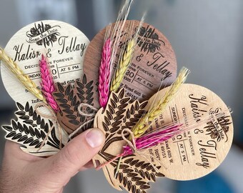 Personalized Wooden Invitation Wooden Invitation Tropical Wooden ...