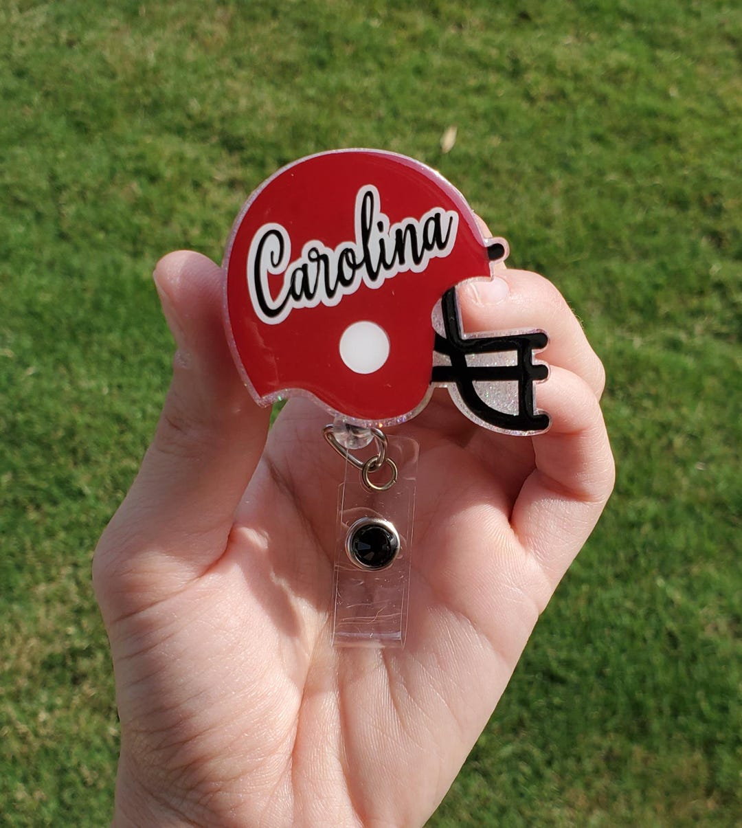 Football Inspired Helmet Interchangeable Badge/retractable Reel/id ...