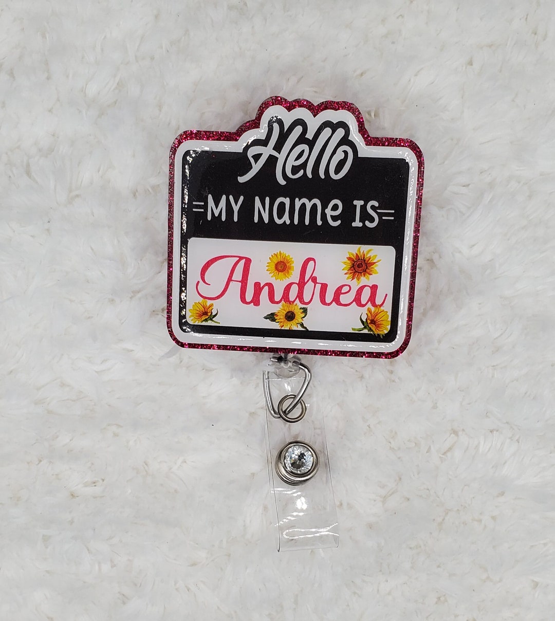 Name Tag Interchangeable Badge/retractable Reel/id Holder - Etsy