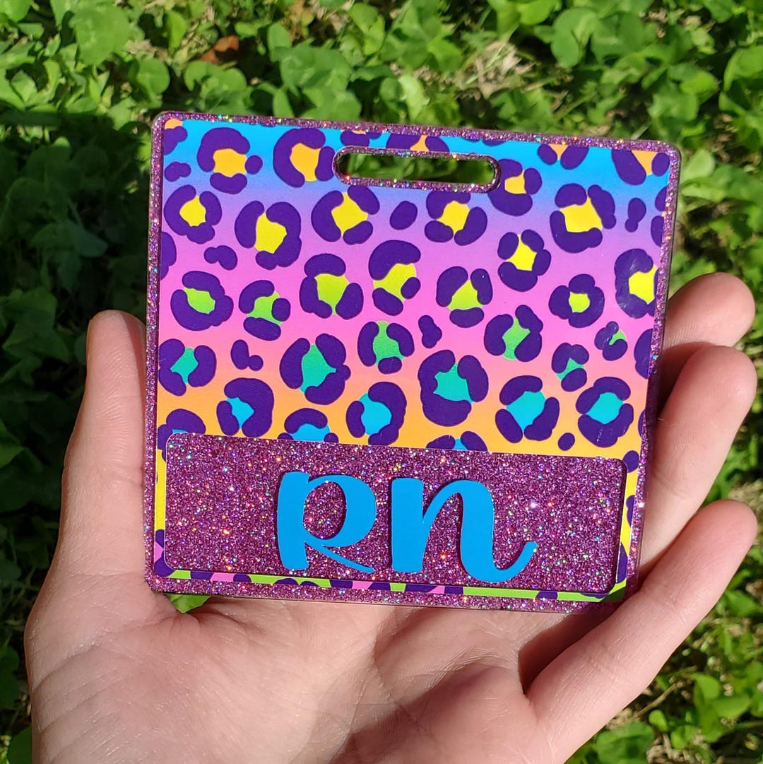 Colorful Leopard Print Badge Buddy Badge/retractable Reel/id Holder - Etsy