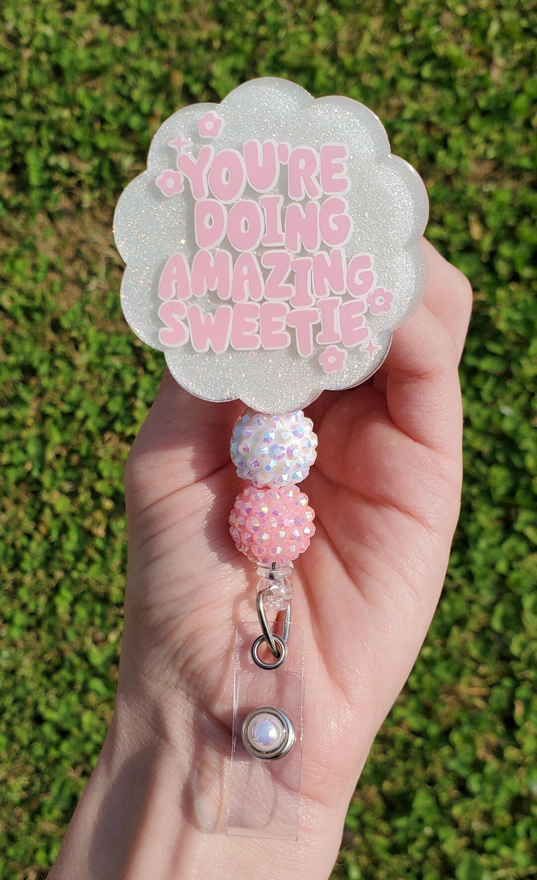You're Doing Amazing Sweetie Scalloped Circle Interchangeable Badge ...