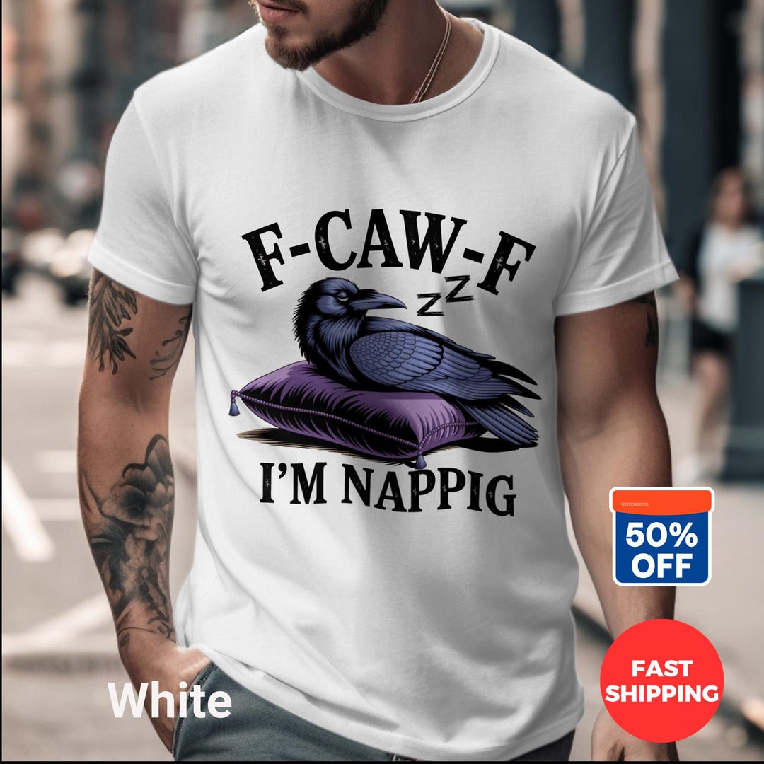 Funny Raven Napping Shirt, Sleepy Crow Graphic Tee - Etsy