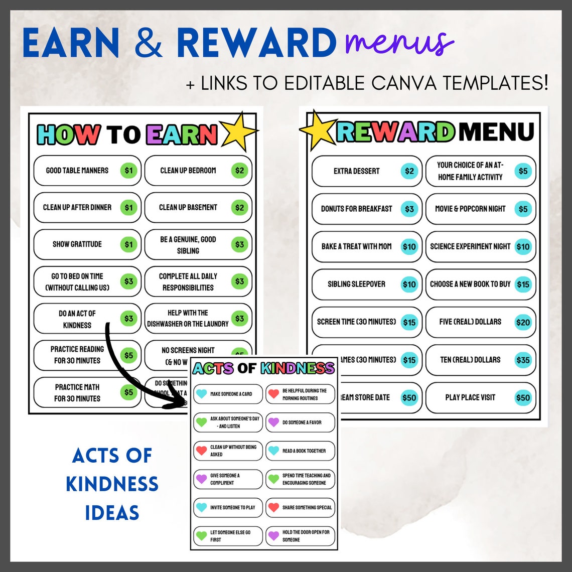 Kids Behavior System: Play Money, Rewards, Responsibility Chart ...