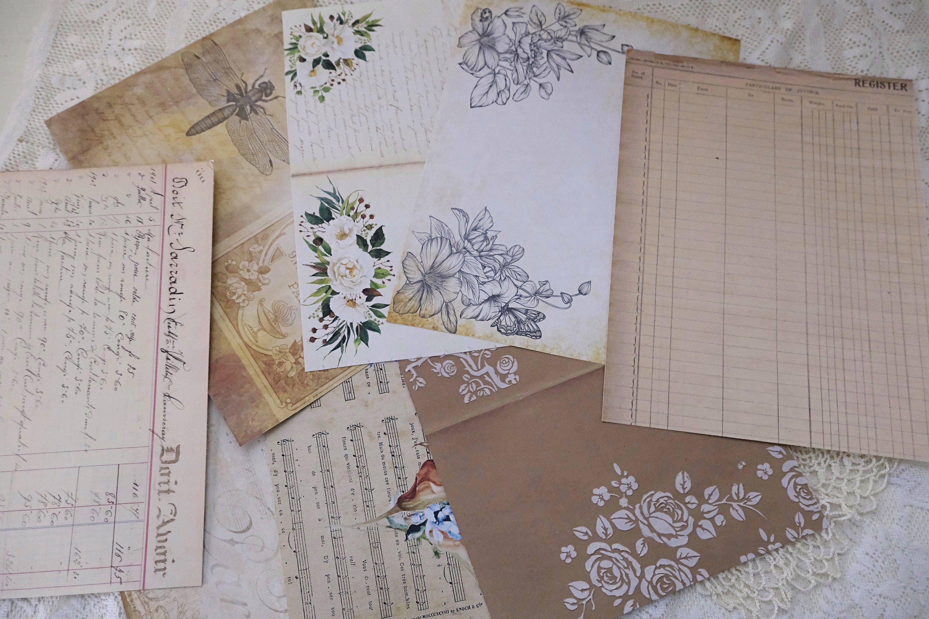 Junk Journal Paper Pack, Art Journaling, Scrapbooking, Ephemera ...