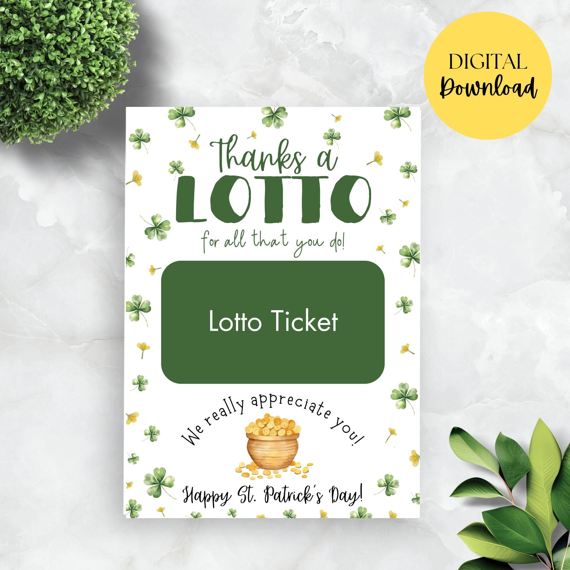 Thanks A Lotto for All You Do We Really Appreciate You Gift Tag Holder ...