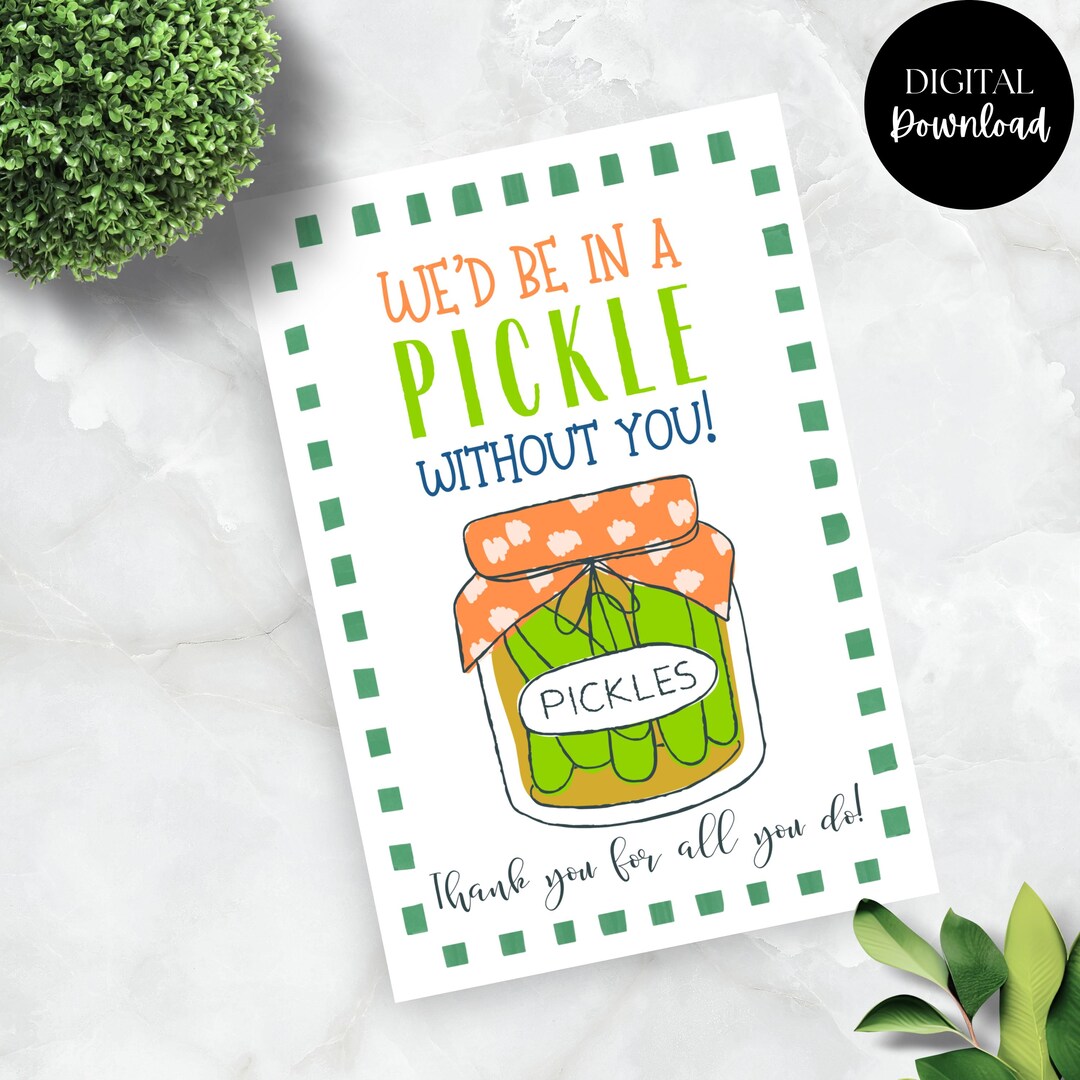 Pickle Thank You Gift Tags: Employee, Staff, Teacher (PDF Download) - Etsy