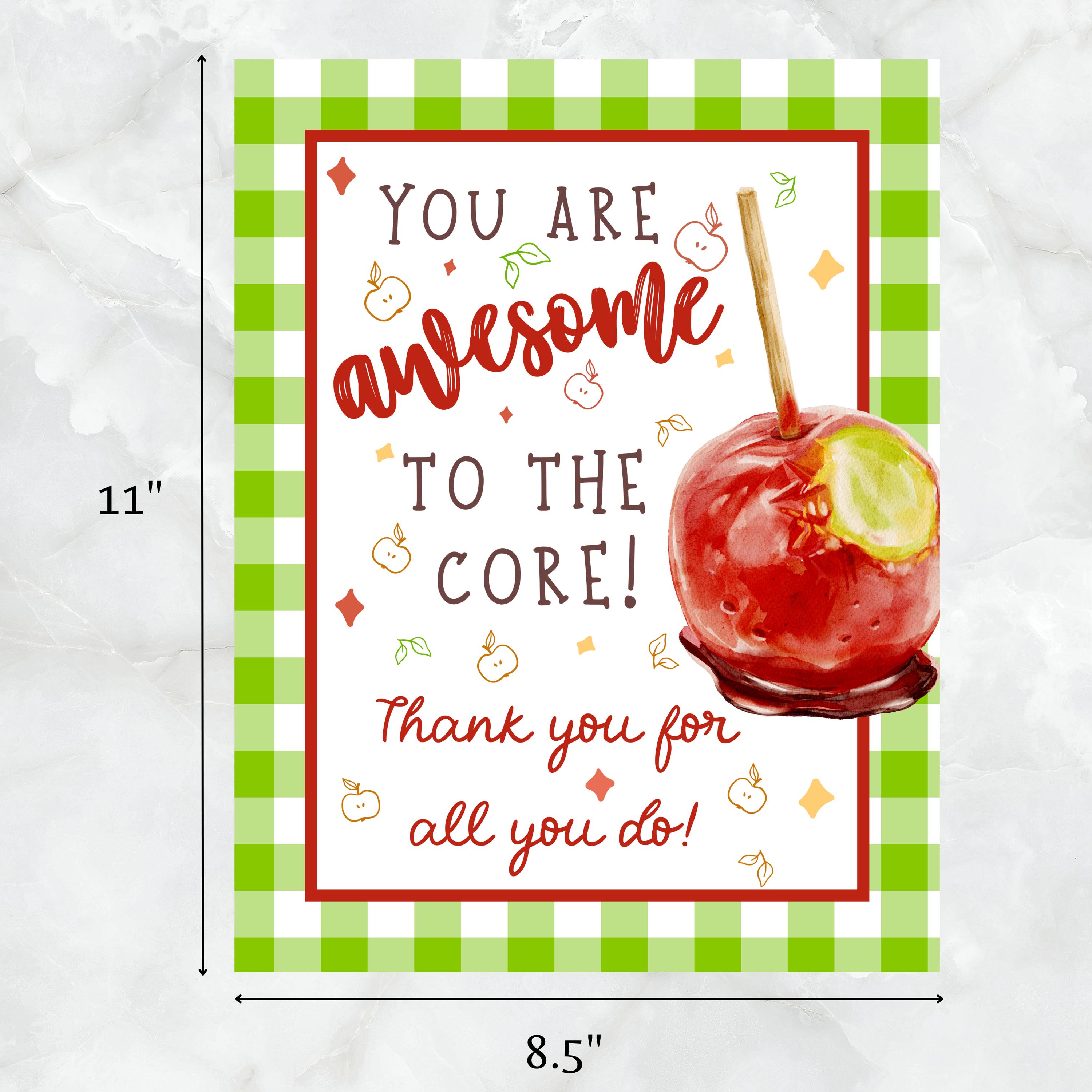 You Are Awesome to the Core! Thank You for All You Do! 8.5" X 11" Sign ...