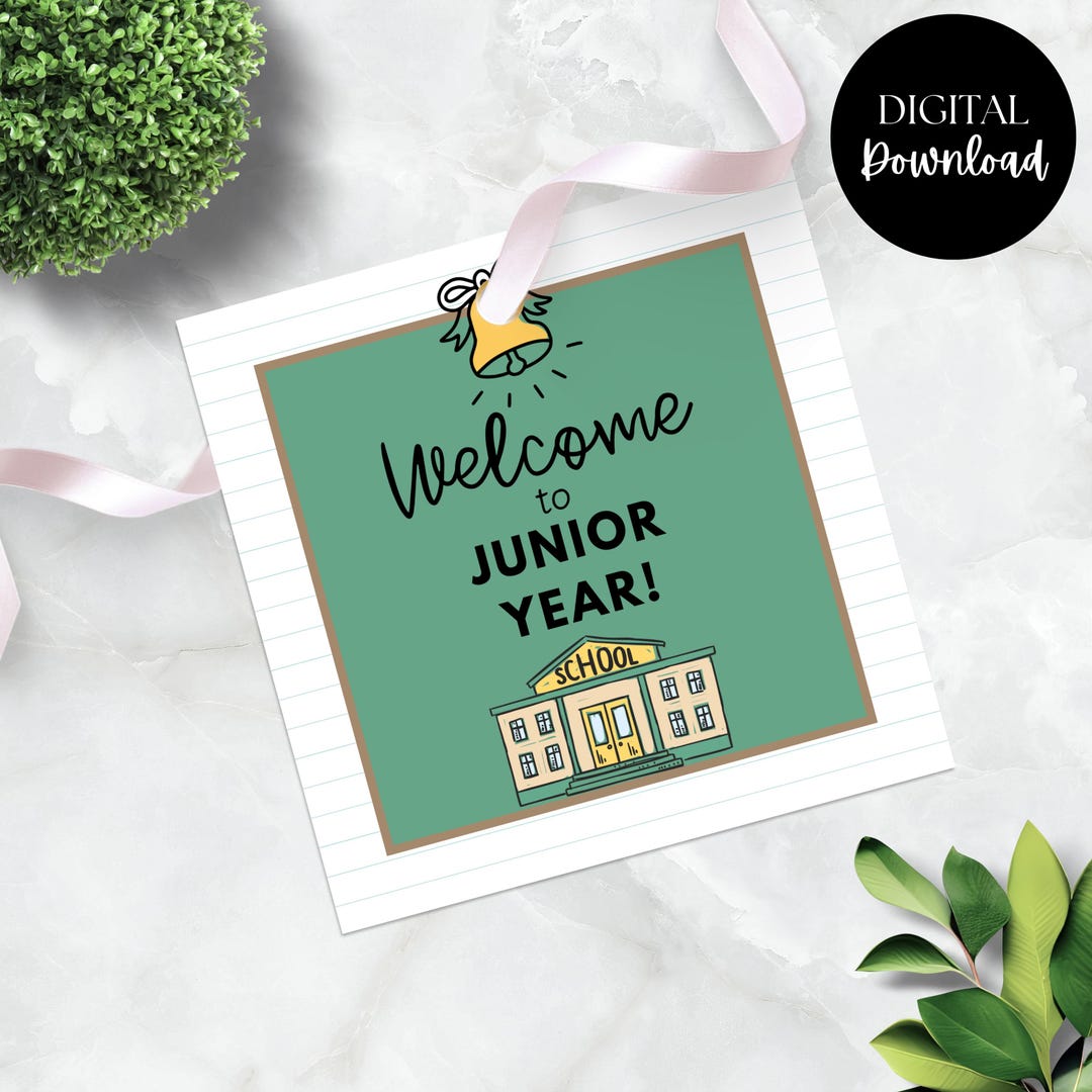 Welcome to Junior Year Gift Tag 3" X 3", Back to School Party, New ...