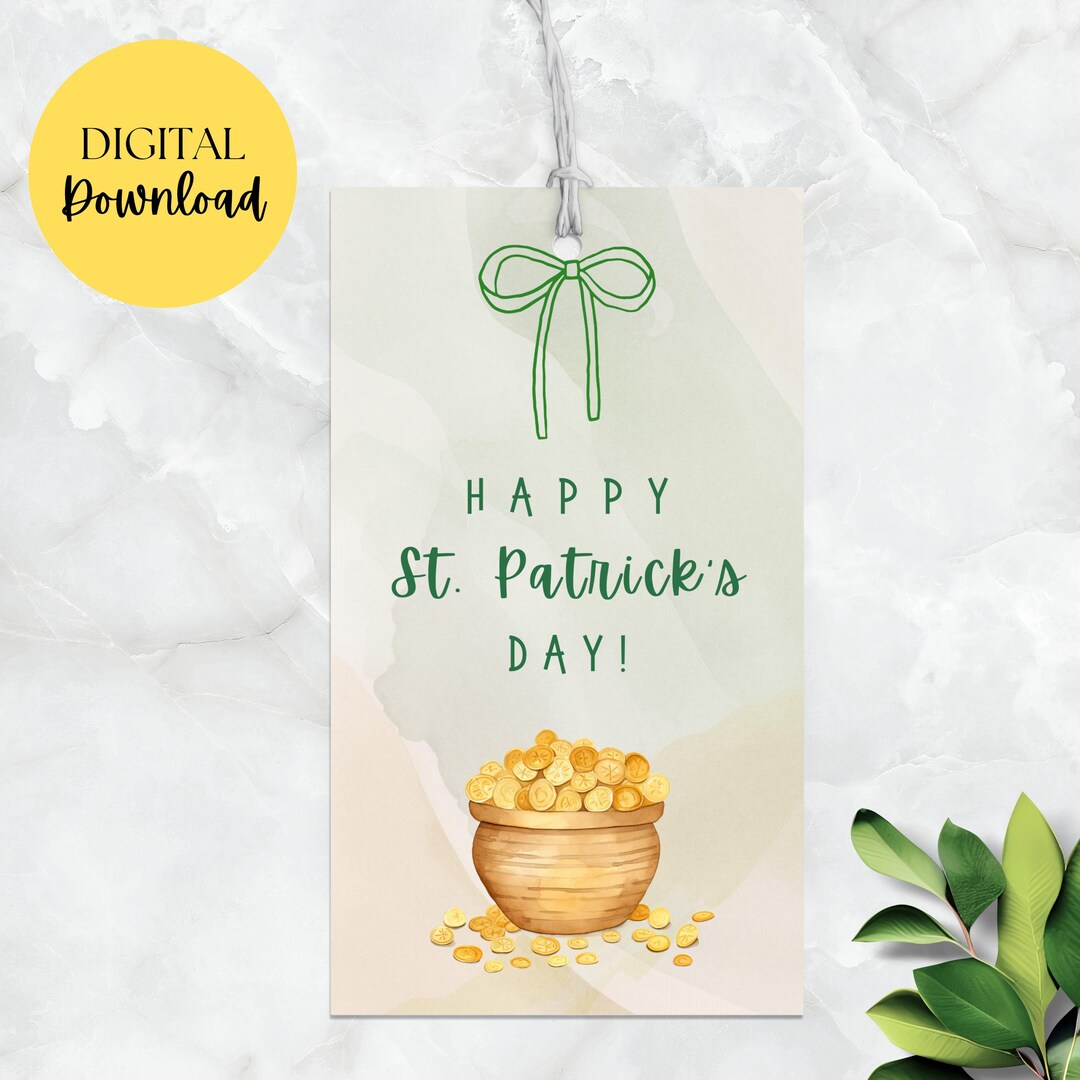 Happy St. Patrick's Day Gift Tag, St Patty's Coworker Gift, 2 X 3.5 in ...