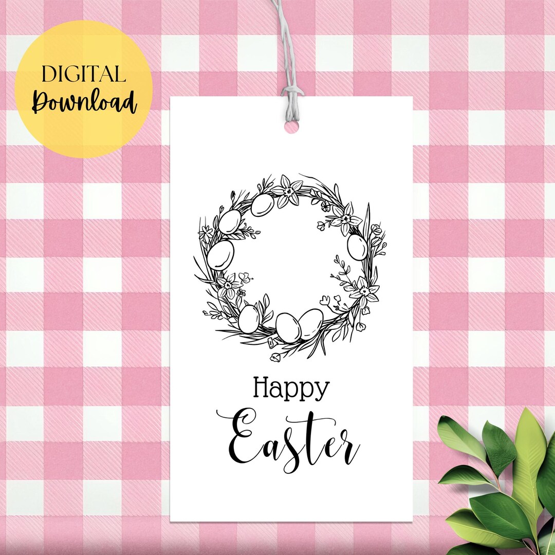 Charming Easter Gift Tags: Wreath, Egg and Daffodil Designs for Baskets ...