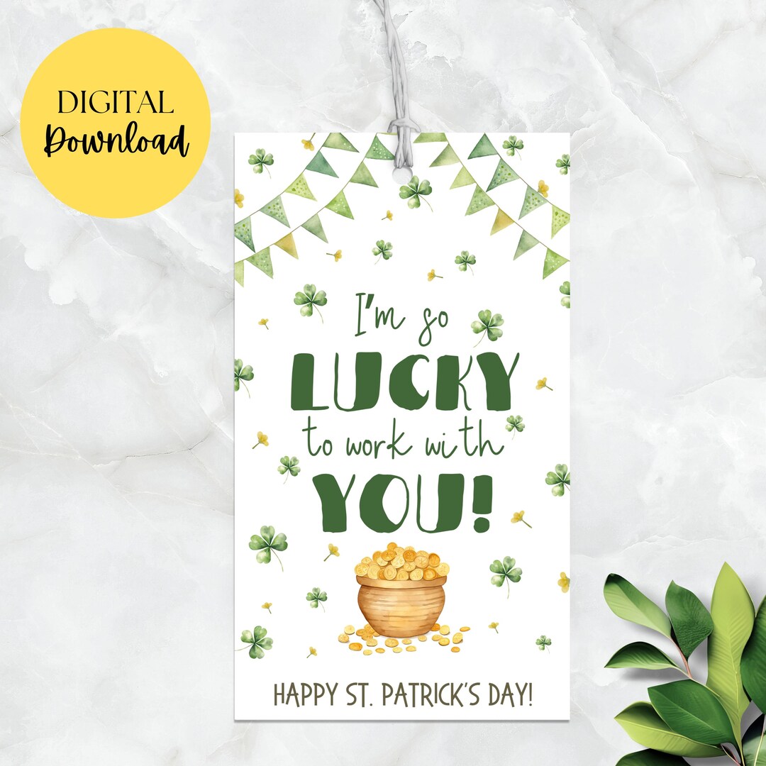 I'm so Lucky to Work With You St Patrick's Day Employee Tag, Coworker ...