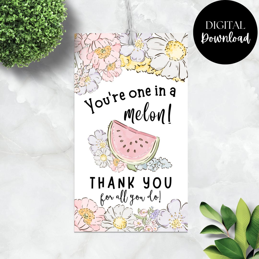 Watermelon Thank You Gift Tag: Staff Teacher Appreciation (digital ...