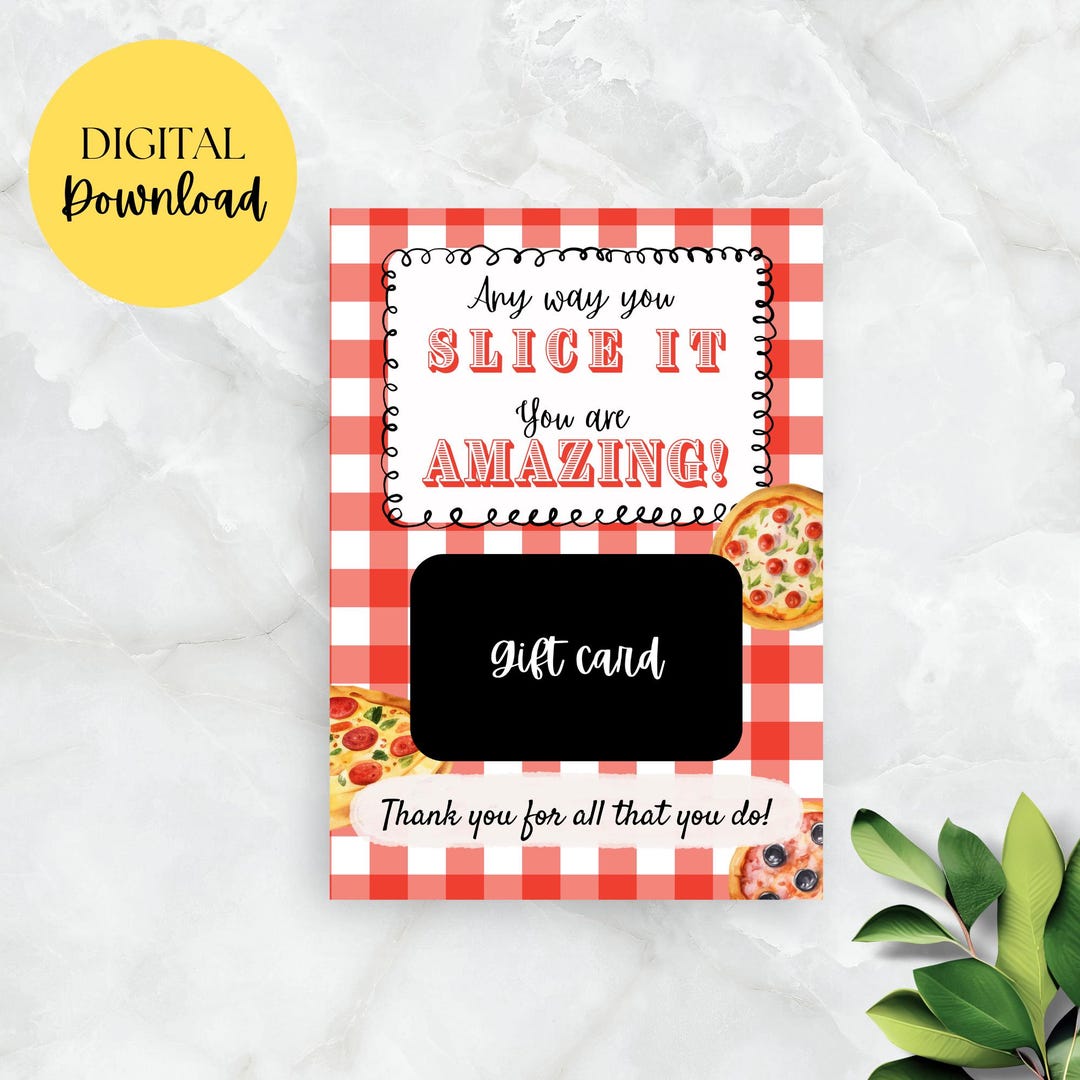 Pizza Gift Card Holder: Employee/teacher Appreciation (digital Download ...