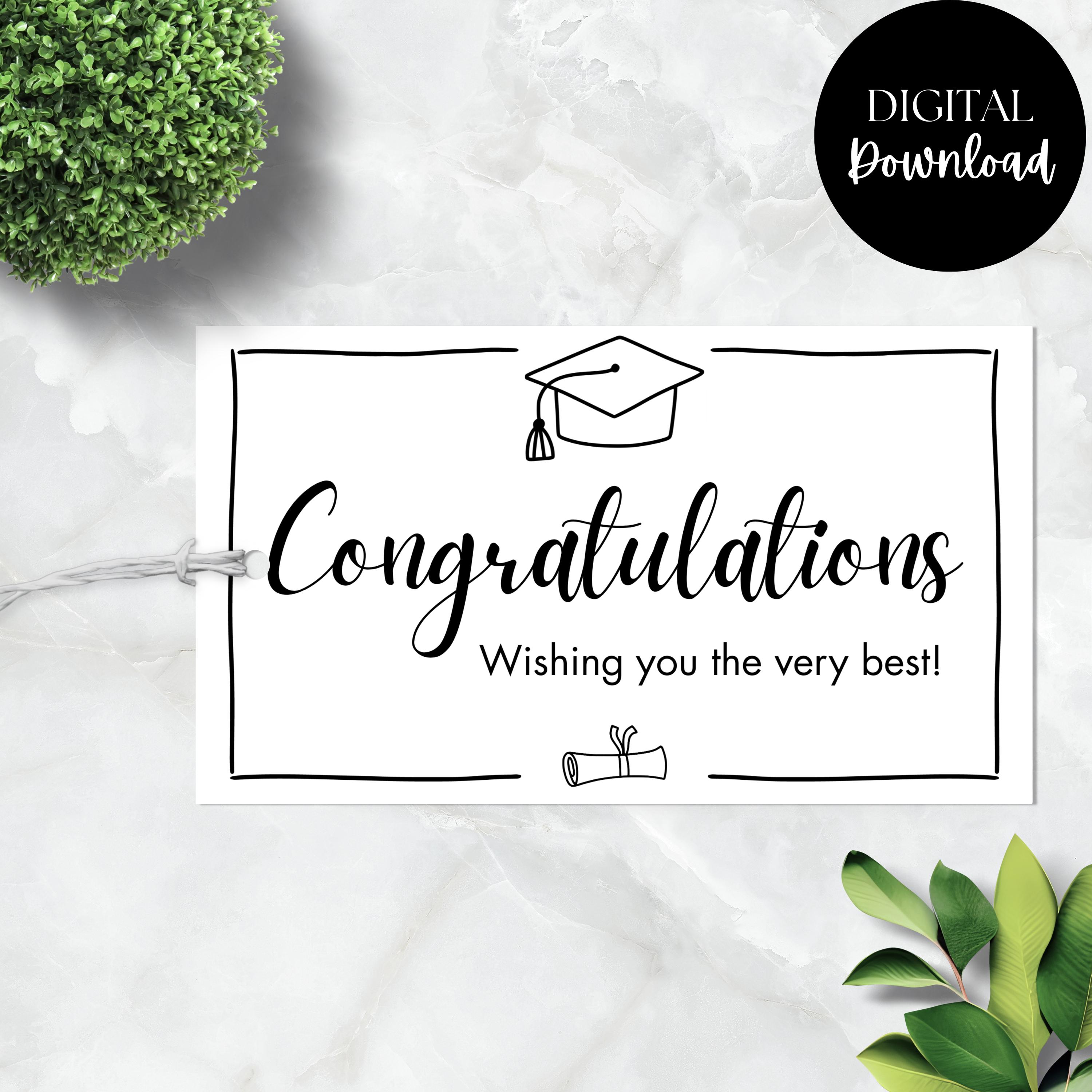 Congratulations Gift Tag 3.5" X 2", High School Graduation ...