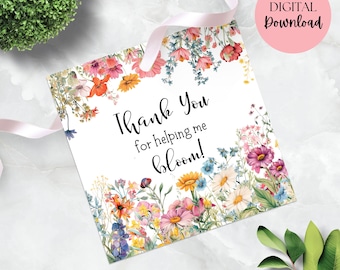 Floral Teacher Appreciation Gift Tag: Thank You for Helping Me Bloom ...
