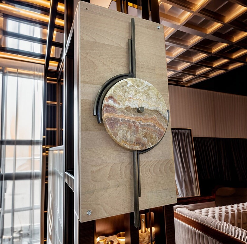 Unique Marble Round Brass Wall Chandelier, Handmade LED Light Chandelier, Art Deco Wall Lamp ...