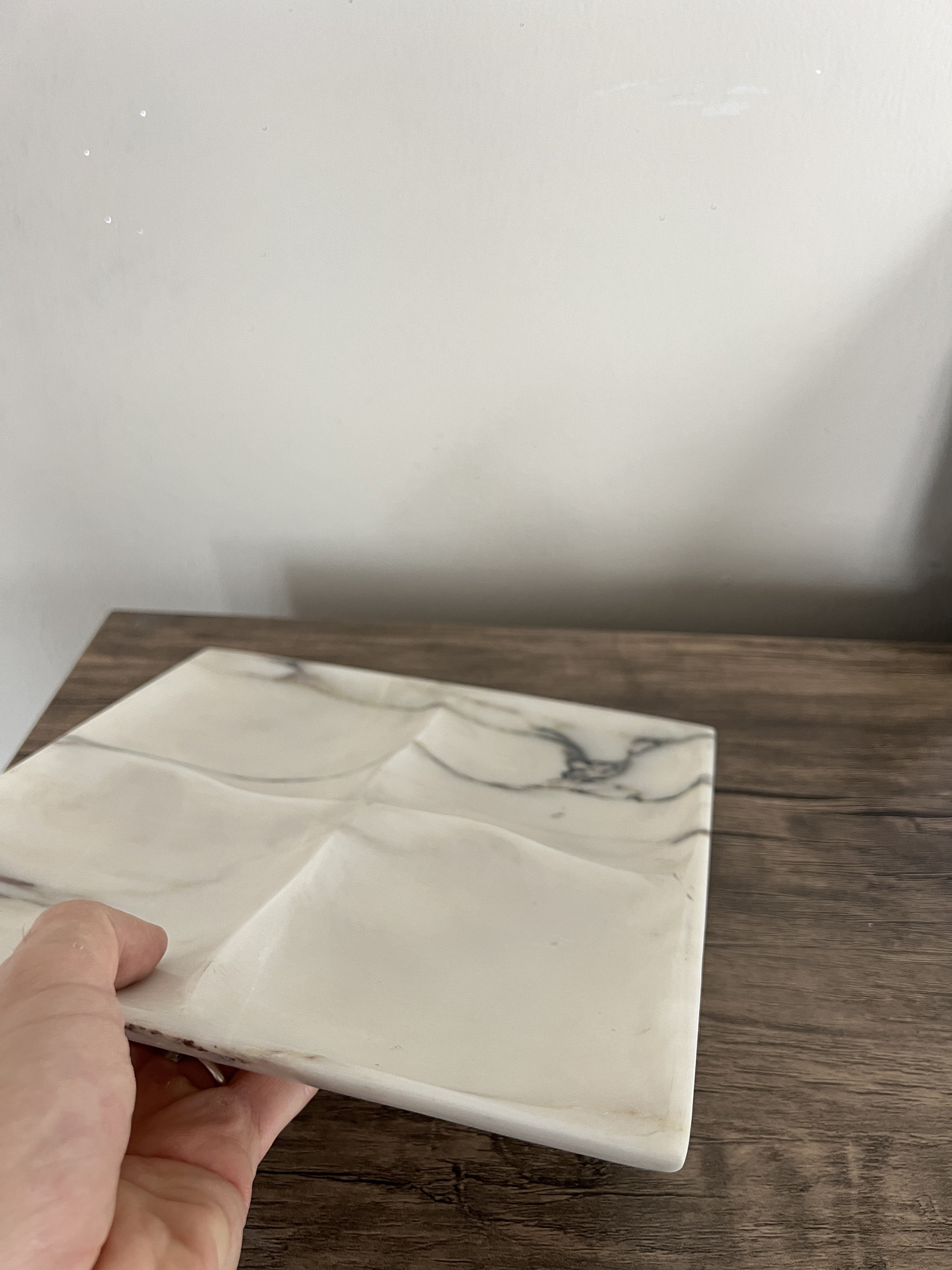 White Side Marble Fruit Plate, Marble Serving Board, Modern Marble Bowl, Decoration & Cake ...