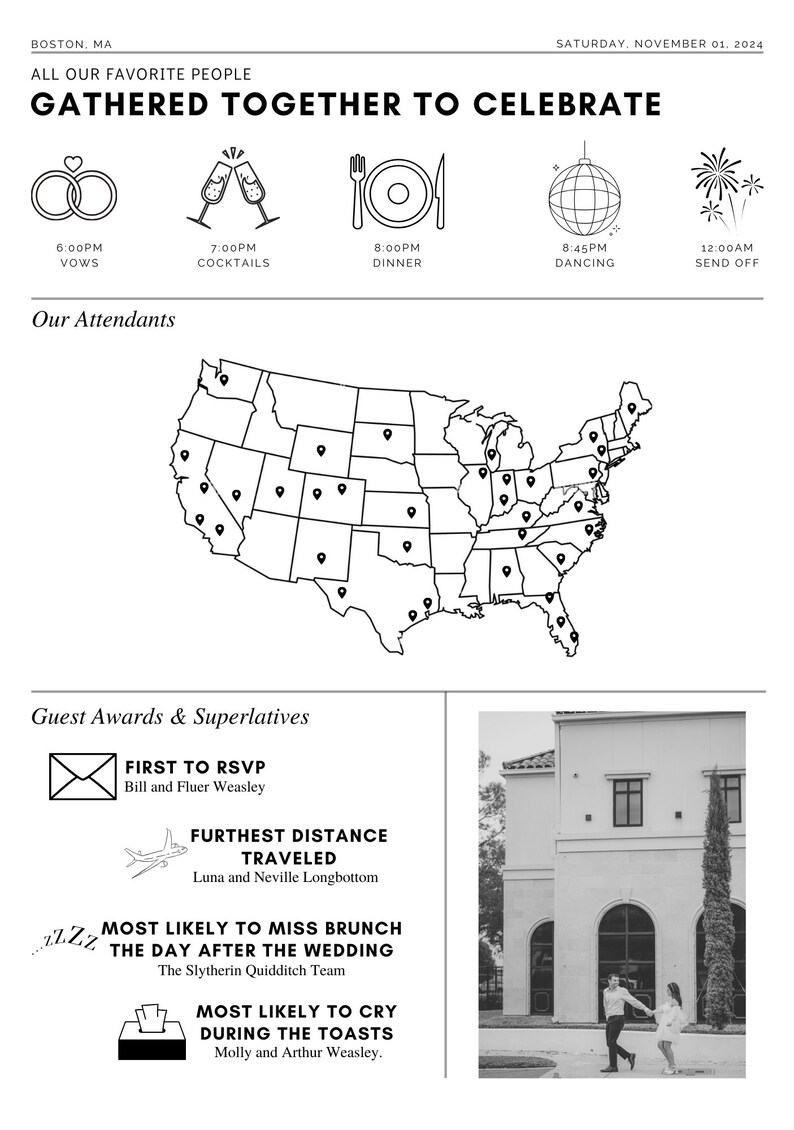 Editable Wedding Newspaper Template - Etsy Canada