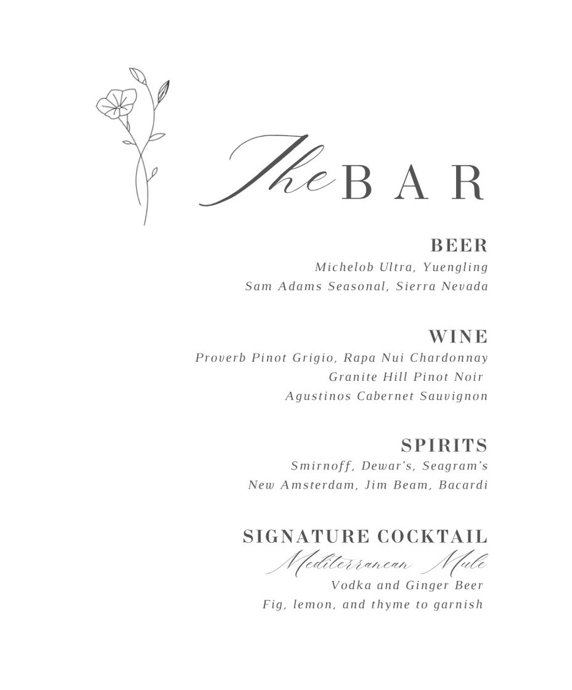 Editable Bar Menu Template - Etsy