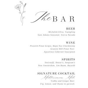 Editable Bar Menu Template - Etsy