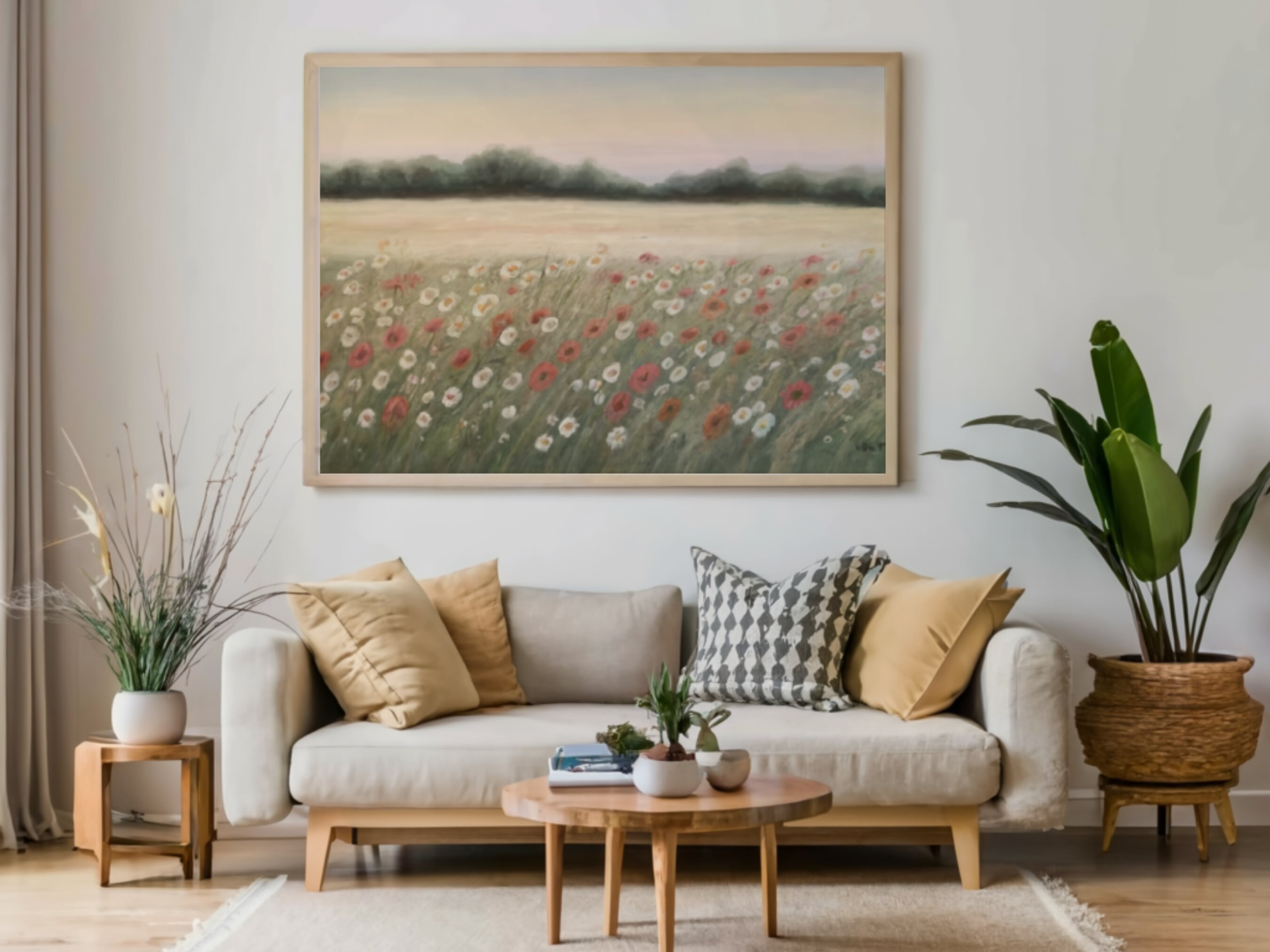 Mockup Horizontal Canvas Wall Art Mockup Wall Frame Muted Color Palette ...