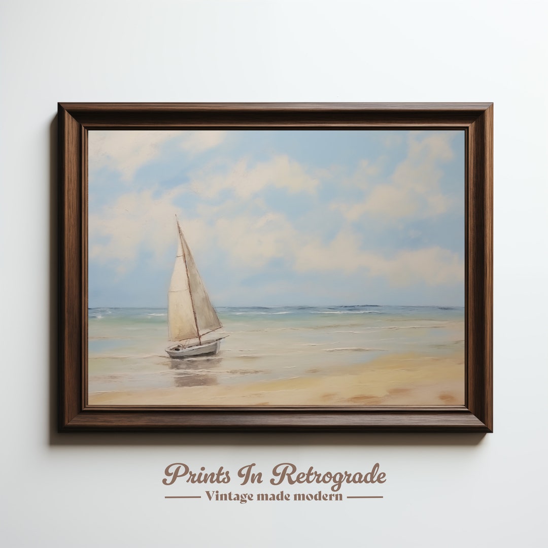 Sailboat Bermuda - Digital Art - Oil Painting - Brush Strokes - Vintage ...