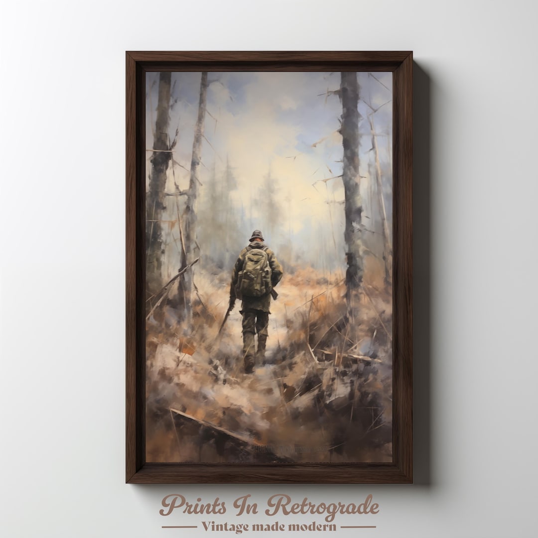 Soldier Oil Painting - Digital Vintage Style Print - Soldier in the ...